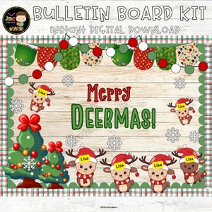 Merry Christmas Bulletin Board Kit Classroom Door Decor Printable ...