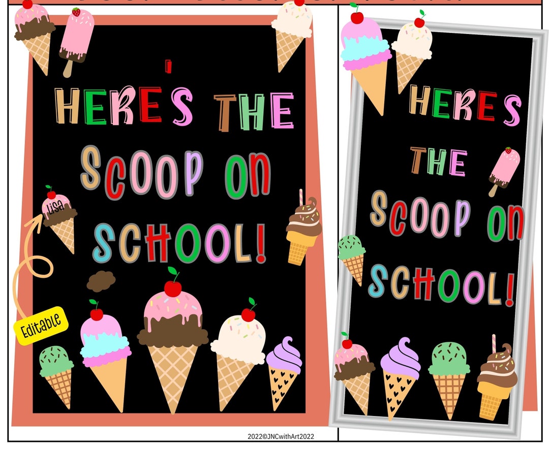 Ice Cream Bulletin Board Kit , Door Decor,summer June July, End of Year ...