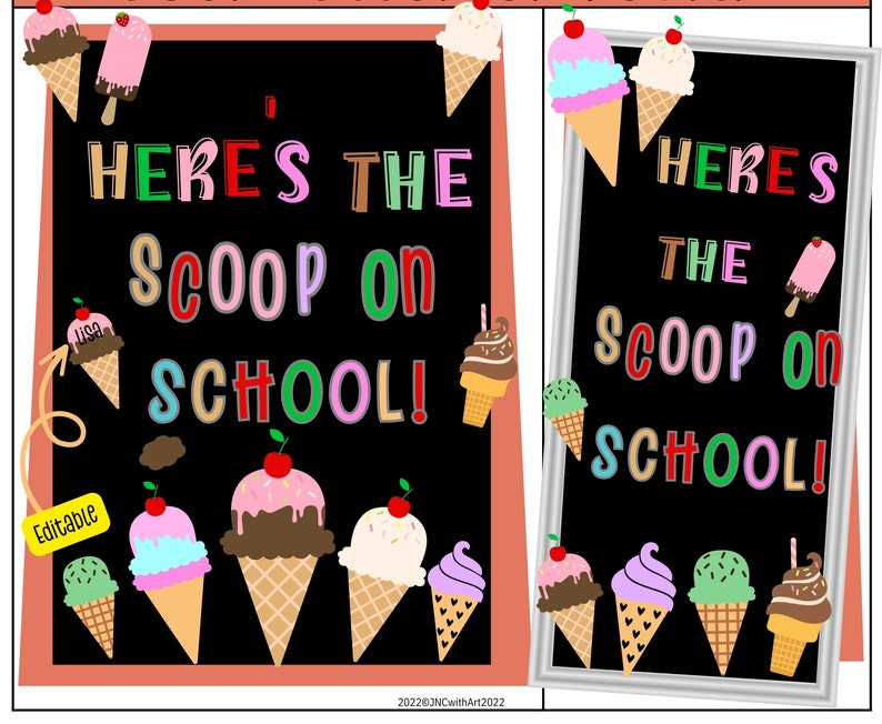 Ice Cream Bulletin Board Kit , Door Decor,summer June July, End of Year ...