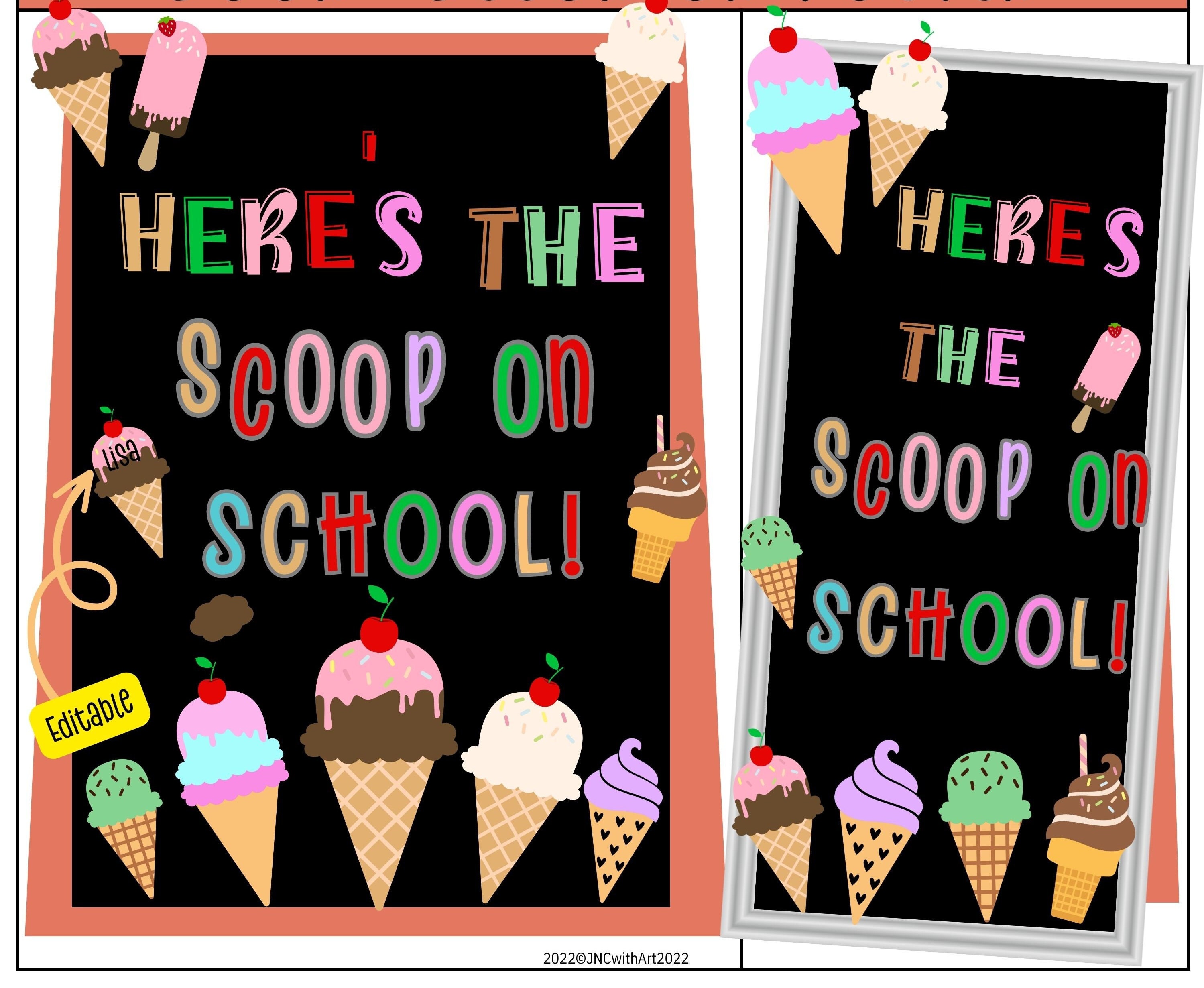 Ice Cream Bulletin Board Kit , Door Decor,summer June July, End of Year ...