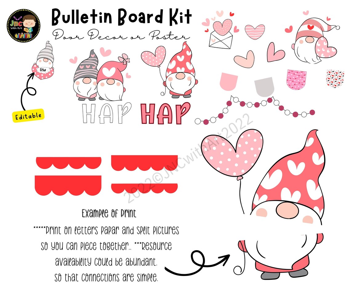 Valentines Bulletin Board Ideas, Gnome Door Decor, February Bulletin ...