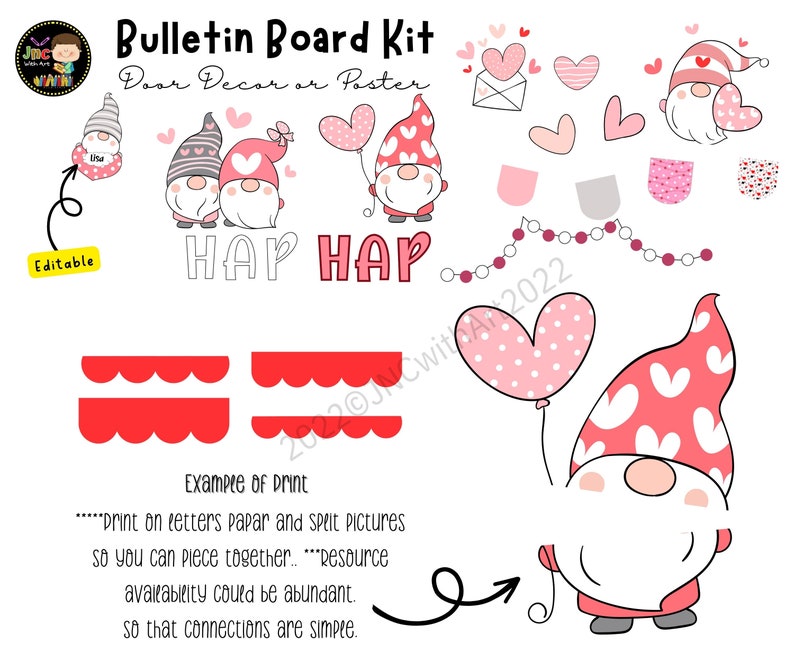 Valentines Bulletin Board Ideas, Gnome Door Decor, February Bulletin ...
