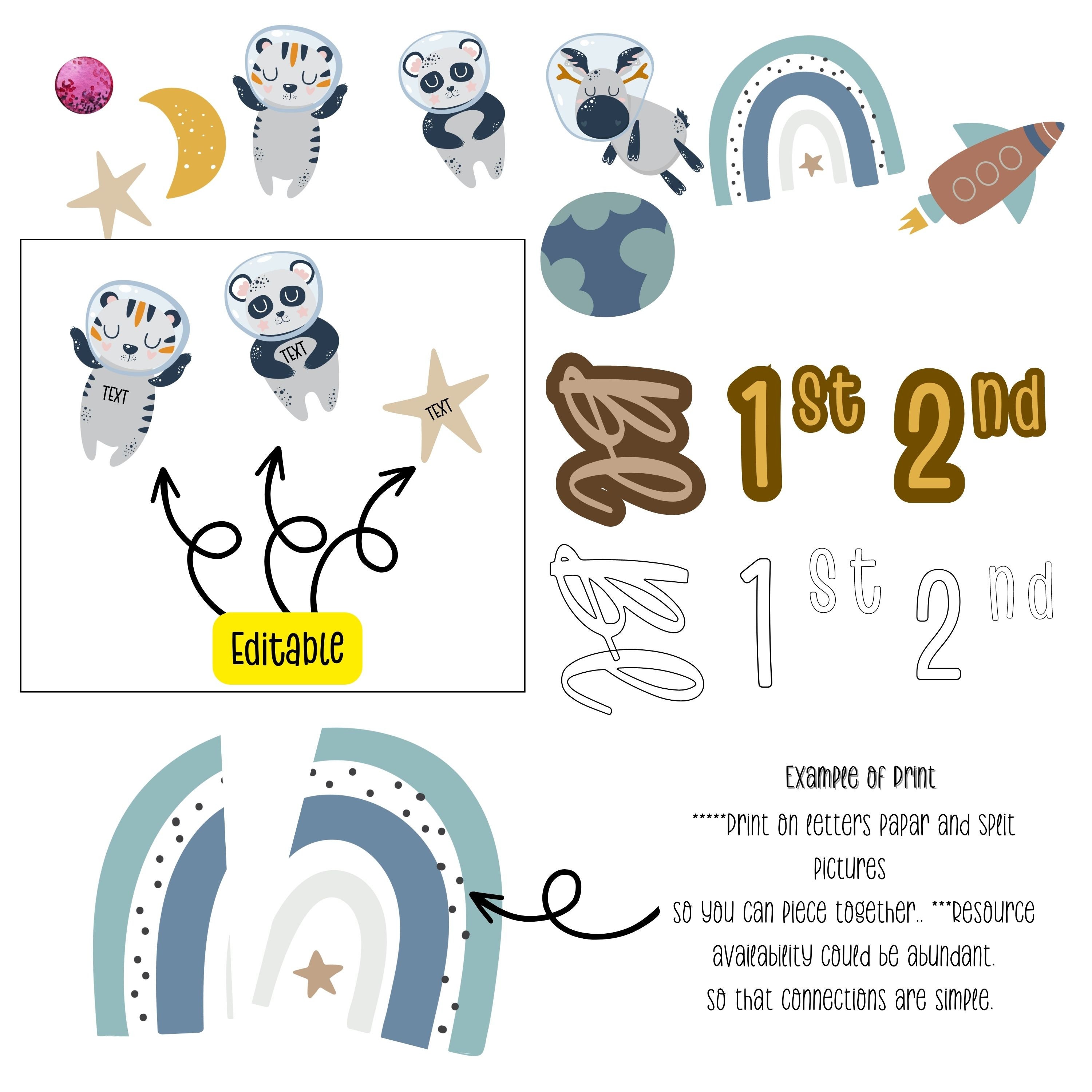 Space Back to School Bulletin Board Kit Summer Aug Door Decorations ...