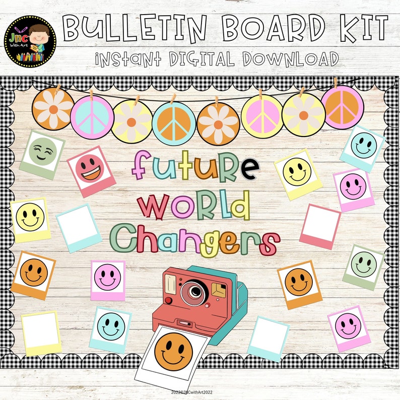 Back to School Polaroid Bulletin Board Kit Classroom Door Decor ...