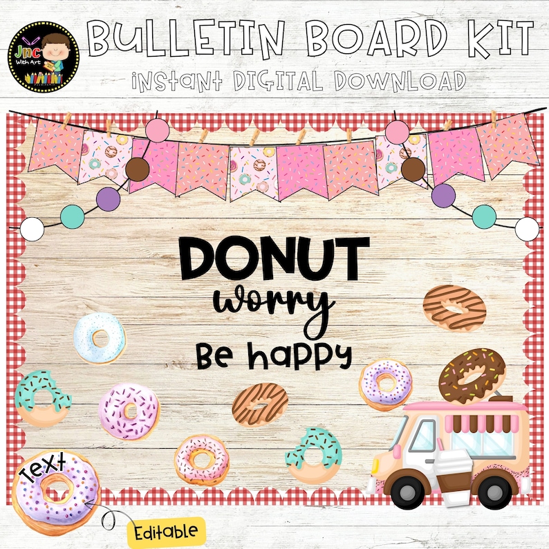 Sprinkle Kindness Donut Bulletin Board Kit: Editable Classroom Decor ...