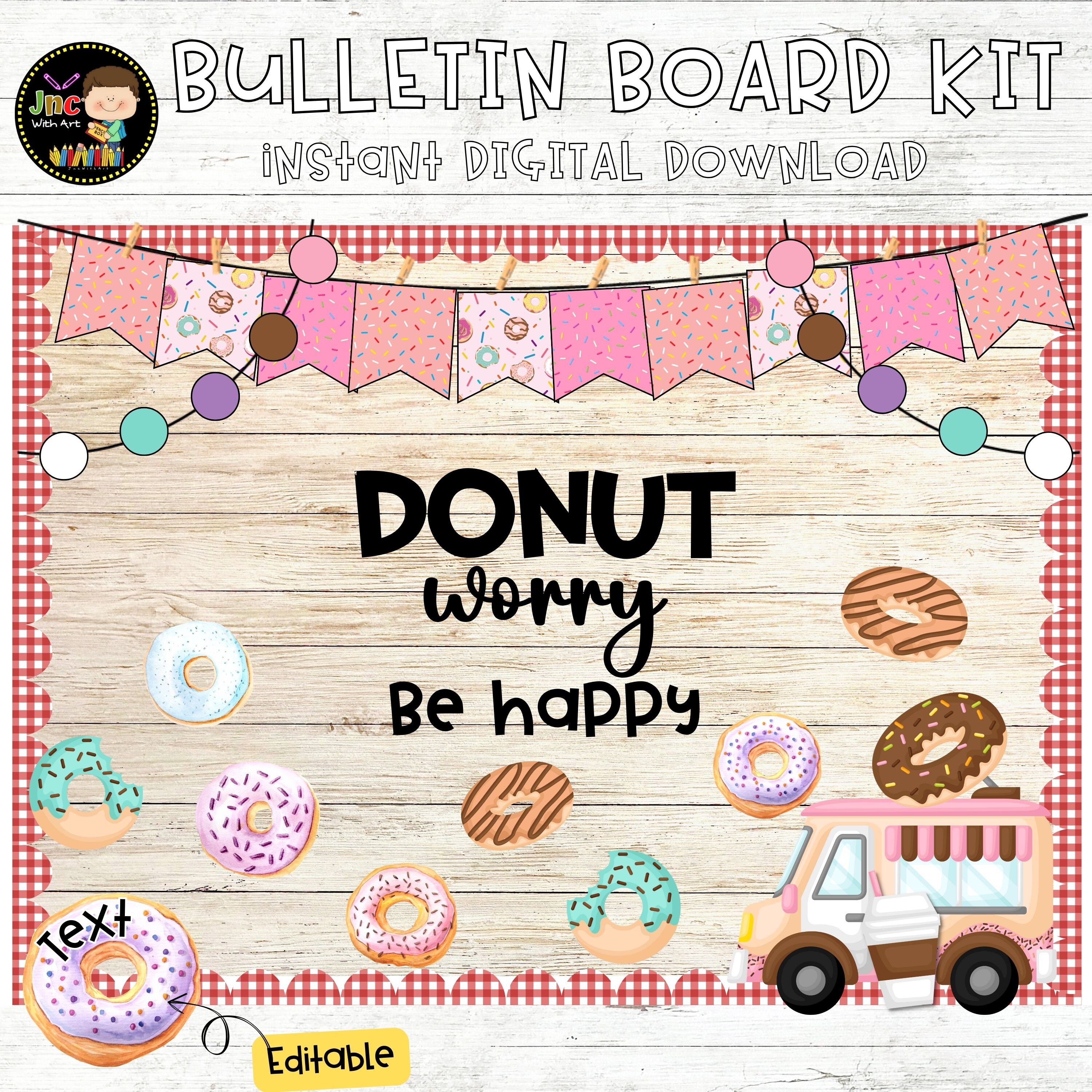 Sprinkle Kindness Donut Bulletin Board Kit: Editable Classroom Decor ...