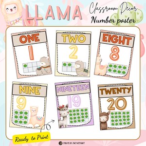 LLAMA Themed Classroom Decor Bundle, Printable, Back to School ...