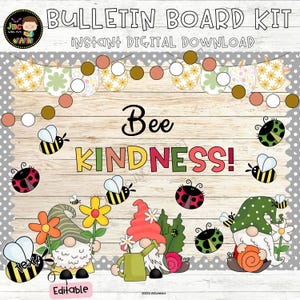 Plant Kindness Spring Bulletin Board Kit, Easter Classroom Door Decor ...