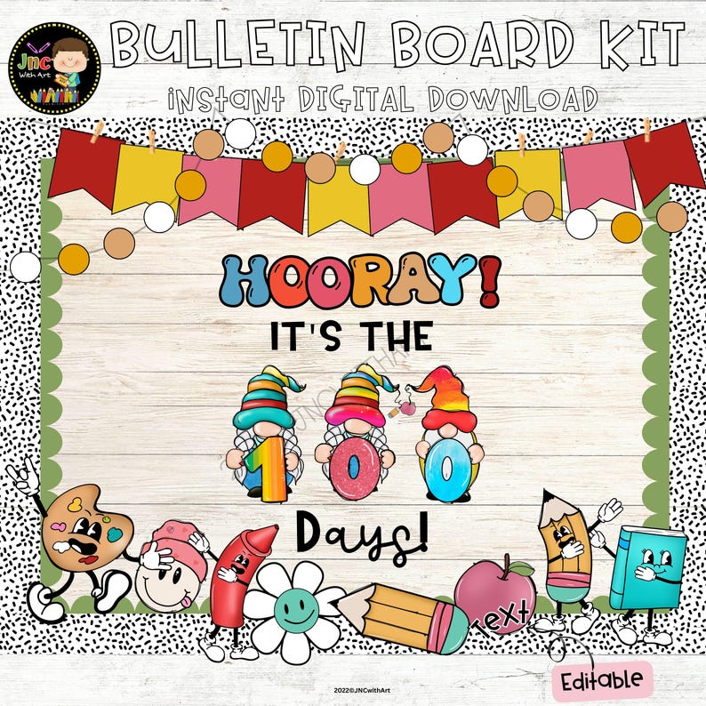 100 Days of School Bulletin Board Kit Interactive Classroom Decor ...