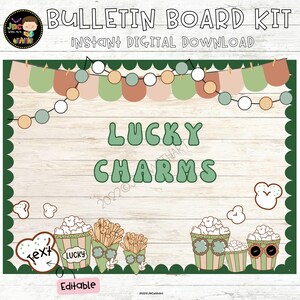 Groovy St. Patrick's Day Lucky Charms Bulletin Board Kit March Popcorn ...