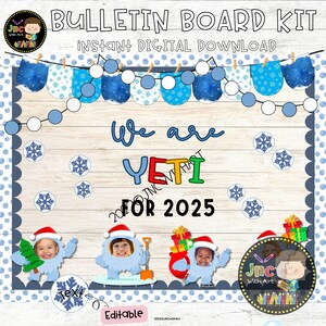 Yeti Winter Bulletin Board Kit January Classroom Door Decor Editable - Etsy
