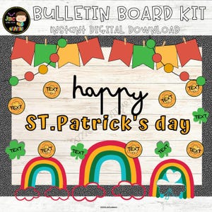 March St.patrick's Day Bulletin Board Kit Classroom Door Decor Editable ...