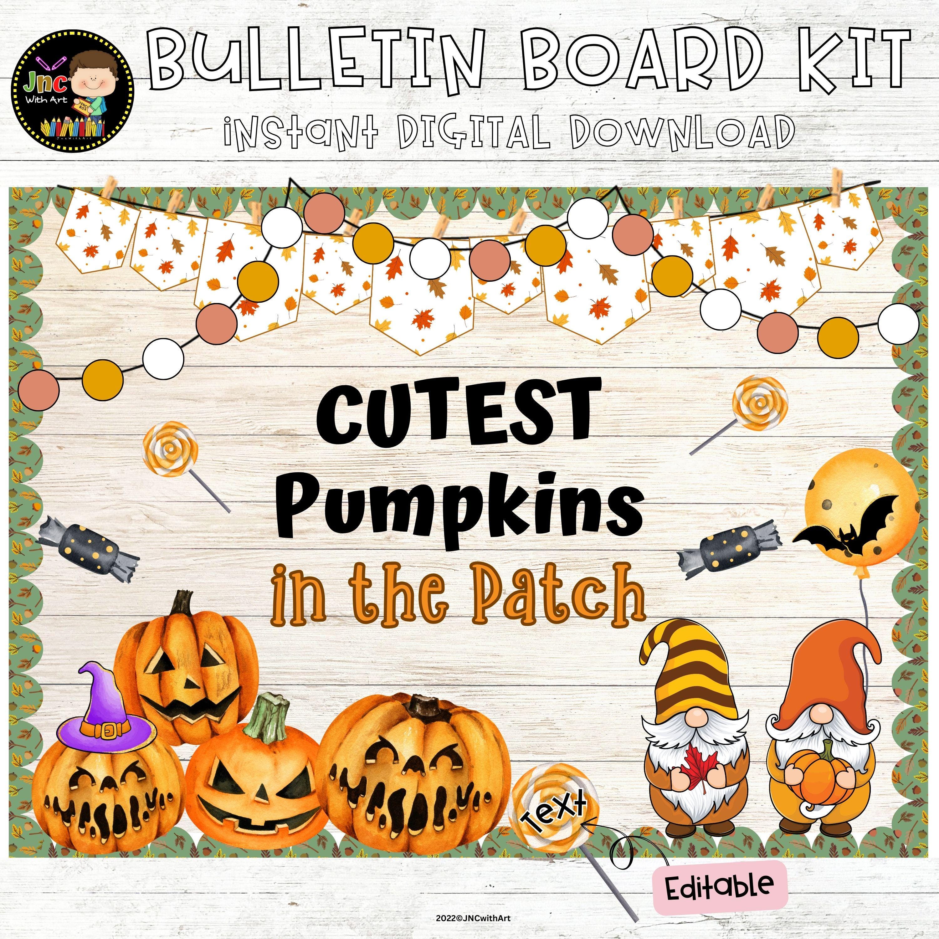 Halloween Gnomes Bulletin Board Kit Pumpkins Oct Door Decoration ...