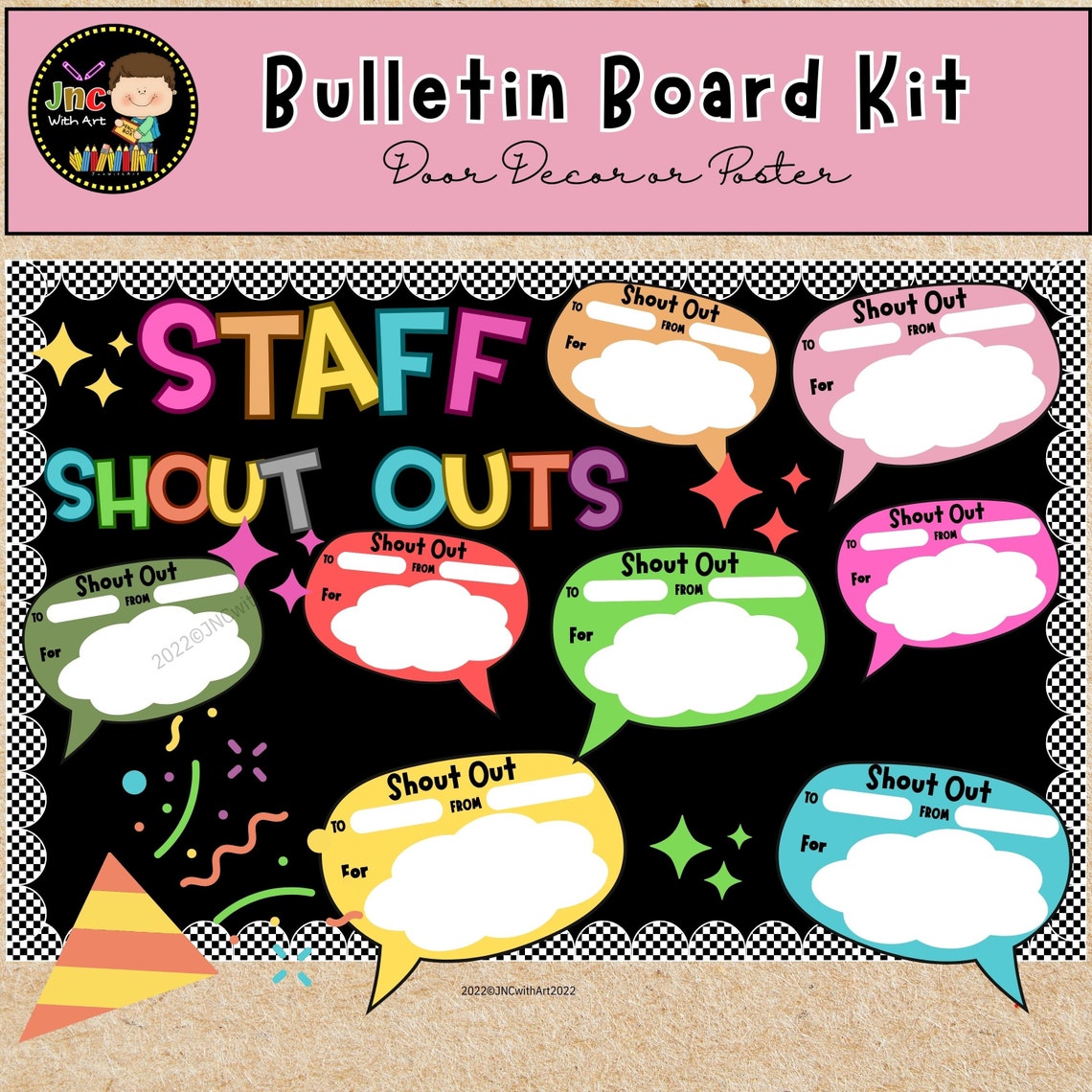 Shout Outs Bulletin Board Kit, Shout Out Cards, Staff Appreciation ...