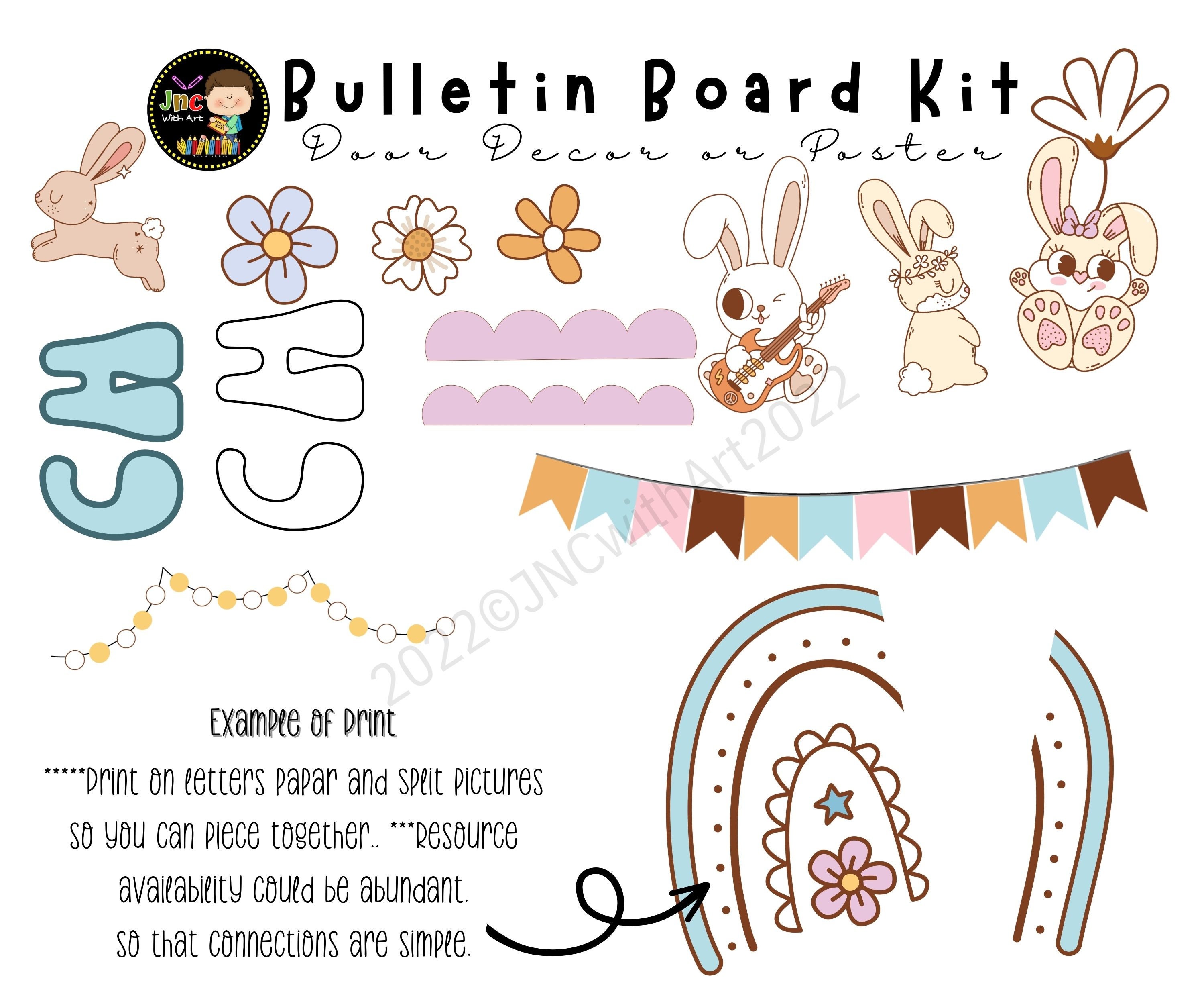 Easter Bulletin Board Kit, April Bulletin Board Kit, Door Decor ...