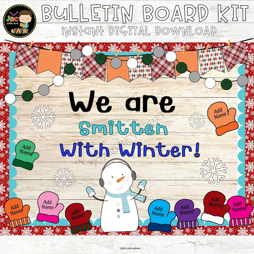 Christmas Bulletin Board Kit We Are Smitten With Winter Door Decor ...