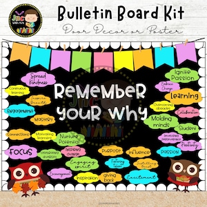 Back to School Remember Your Why Bulletin Board Set Staff Room Door ...