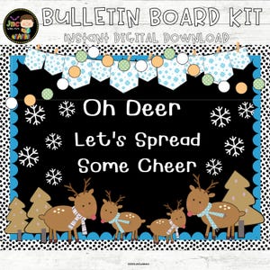 Winter Bulletin Board Kit Classroom Door Decor Oh Deer Winter is Here ...