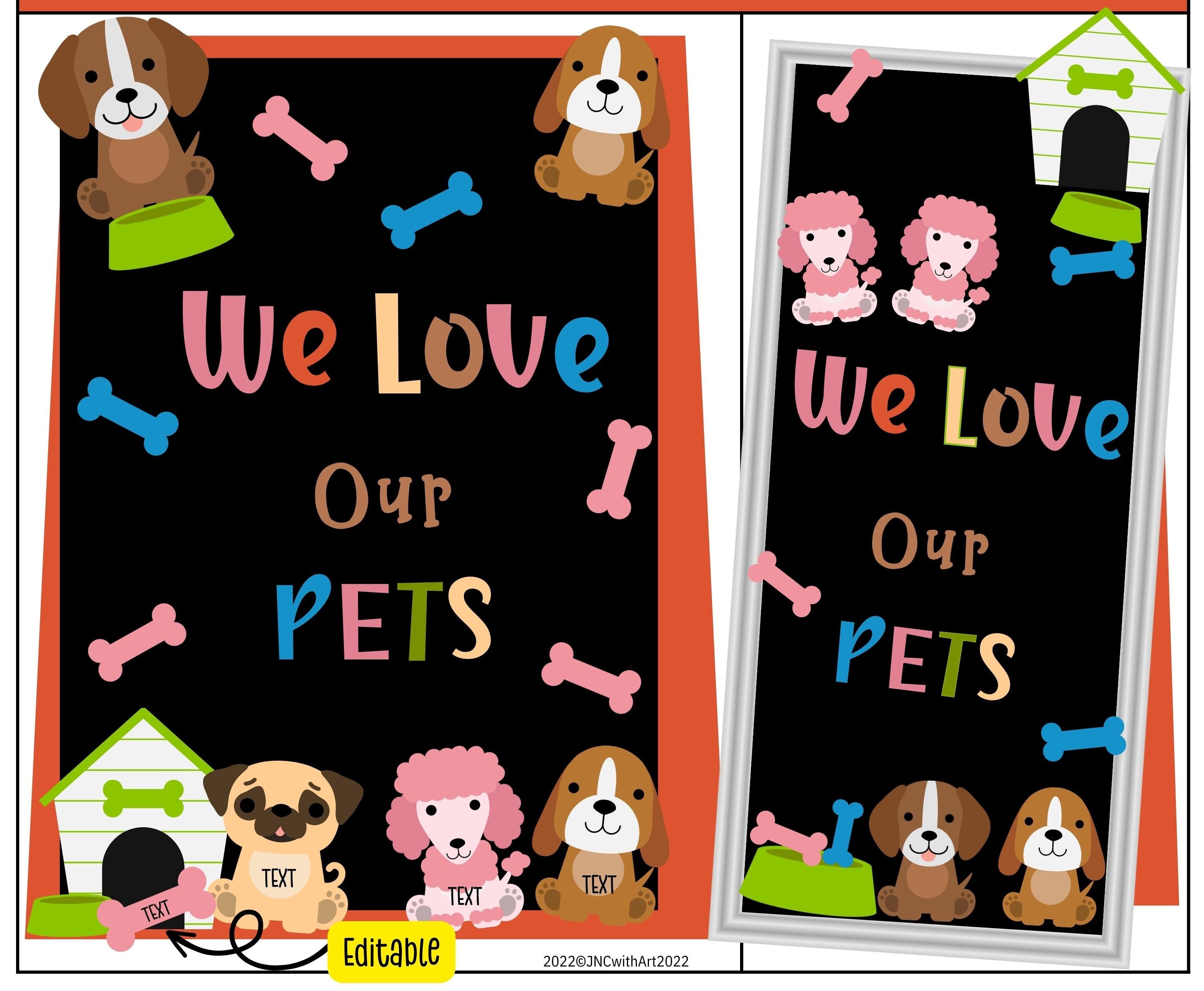 We Love Our Pets Bulletin Board Kit, Door Decoration, National Pets Day ...