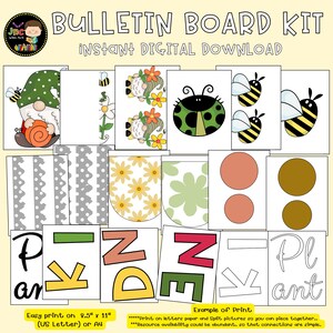 Plant Kindness Spring Bulletin Board Kit, Easter Classroom Door Decor ...