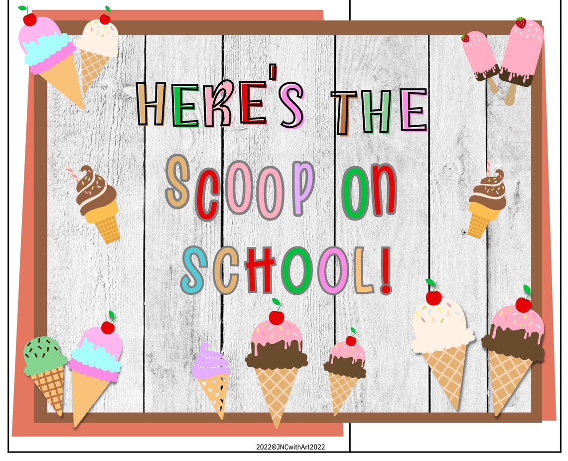 Ice Cream Bulletin Board Kit , Door Decor,summer June July, End of Year ...
