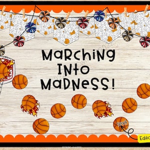 March Basketball Bulletin Board Kit, Classroom Bulletin Board, Let the ...