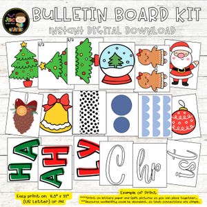 Merry Christmas Bulletin Board Kit Holly Jolly Vibe Classroom Decor ...
