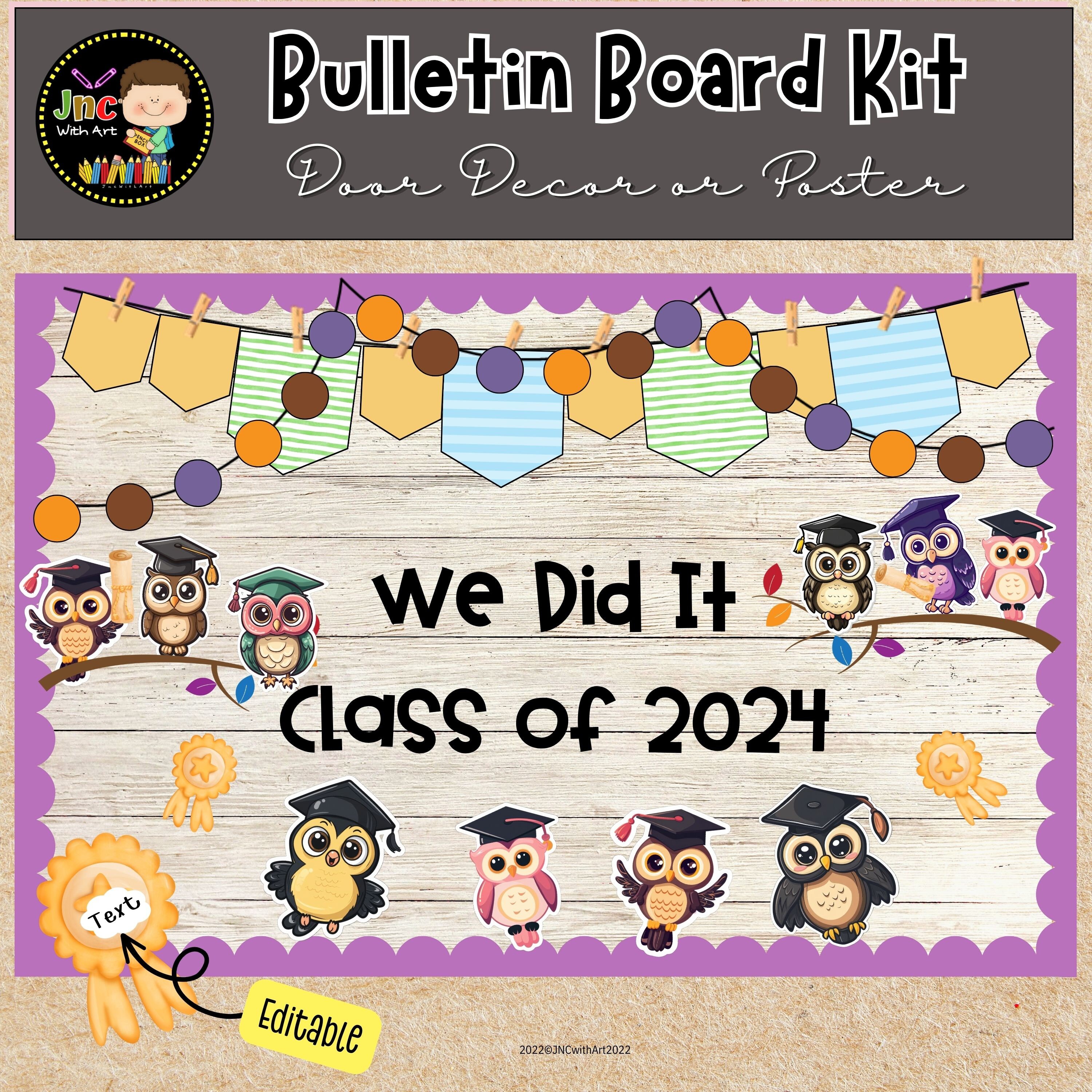 Graduating Bulletin Board Kit End of Year Graduation May June Editable ...