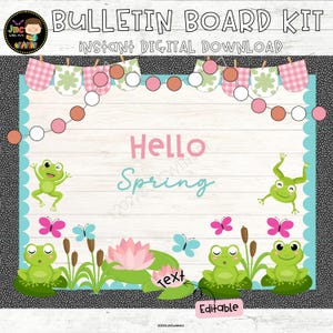 Hopping Into Spring Frog Bulletin Board Kit Classroom Door Decor ...