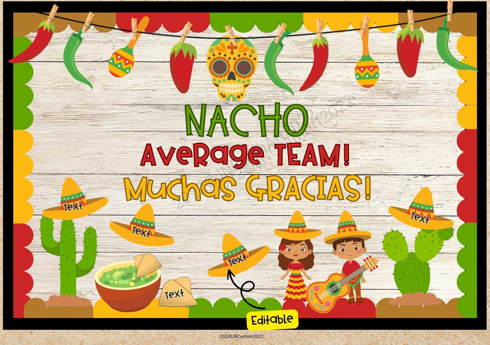 Nacho Average Class Bulletin Board Cinco De Mayo Classroom Door Decor ...