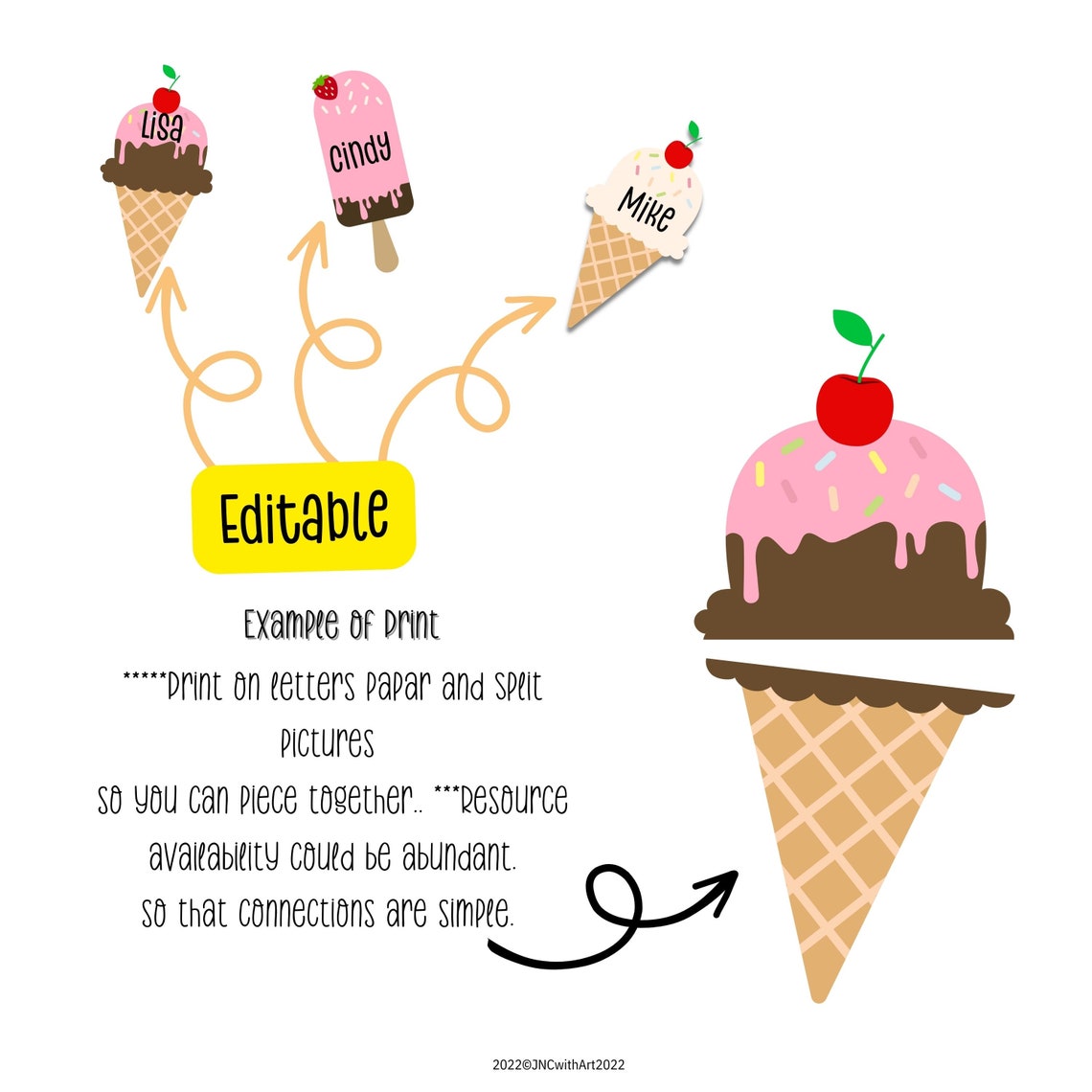 Ice Cream Bulletin Board Kit , Door Decor,summer June July, End of Year ...