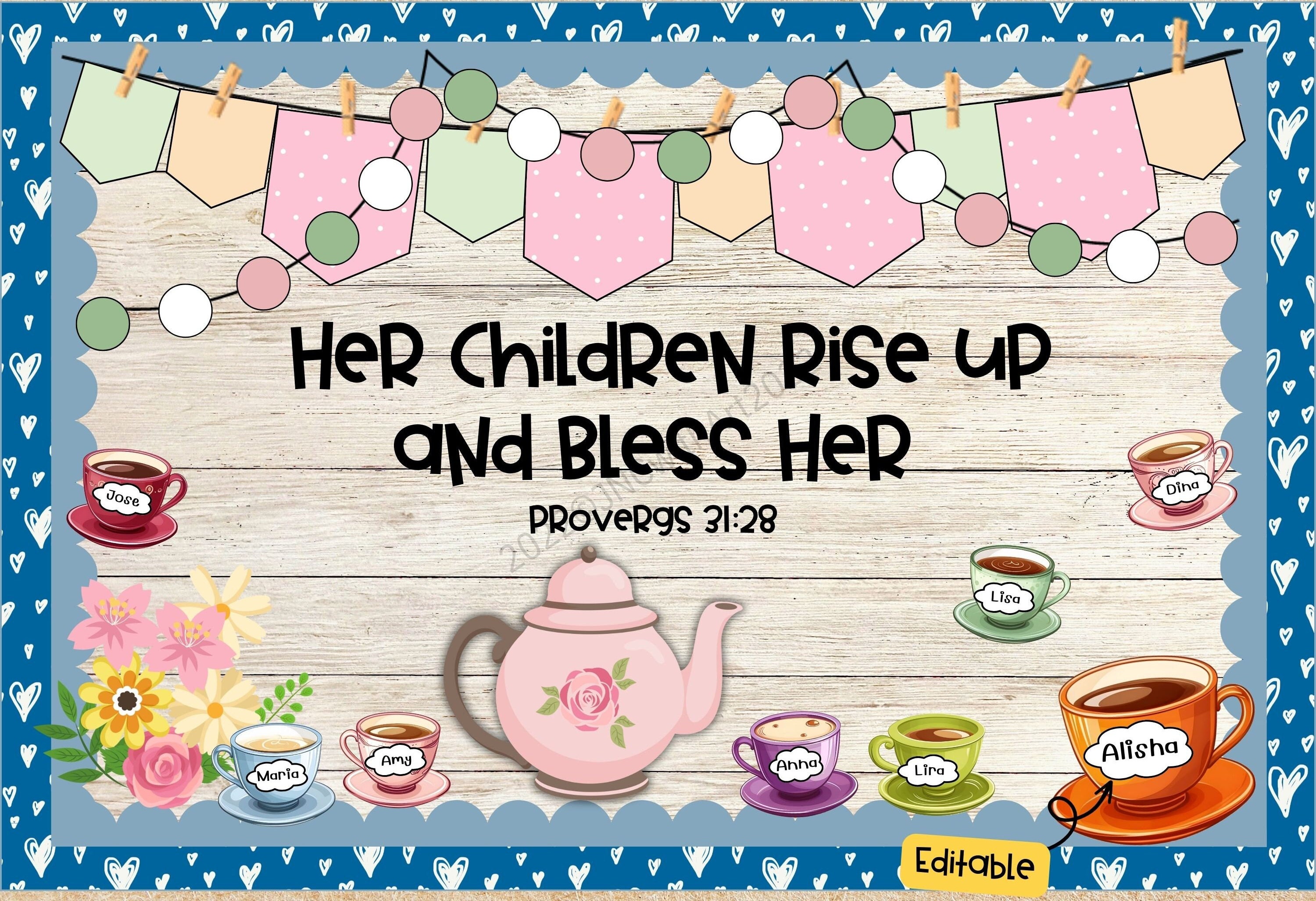 Mother's Day Bulletin Board Kit |classroom Door Decor| Churh| Editable ...