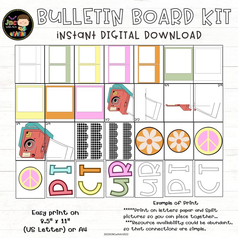 Back to School Polaroid Bulletin Board Kit Classroom Door Decor ...