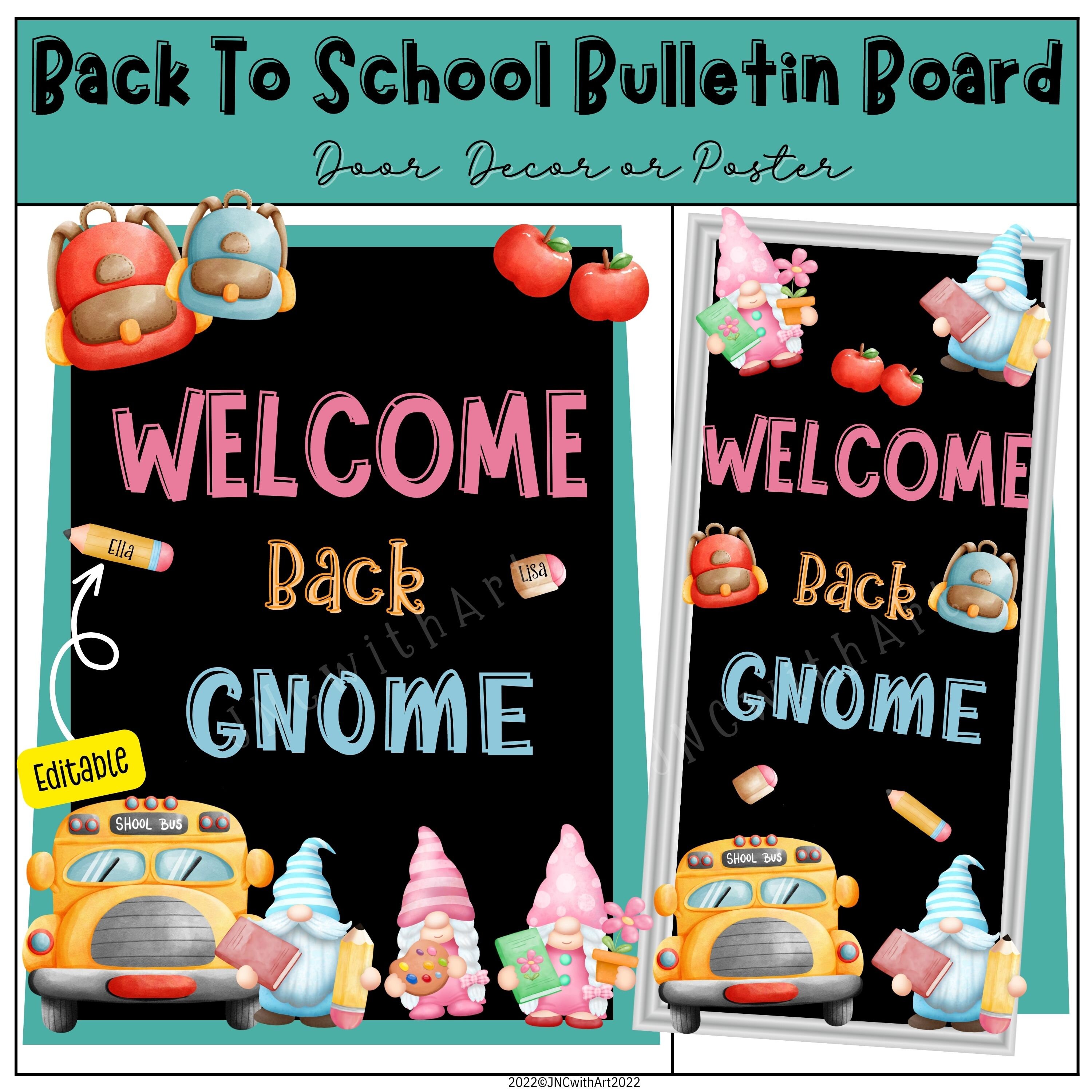 Back to School Gnome Bulletin Board Welcome Back Gnome Door - Etsy