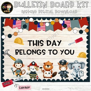 Happy Labor Day Bulletin Board Kit September Staff Door Decoration ...