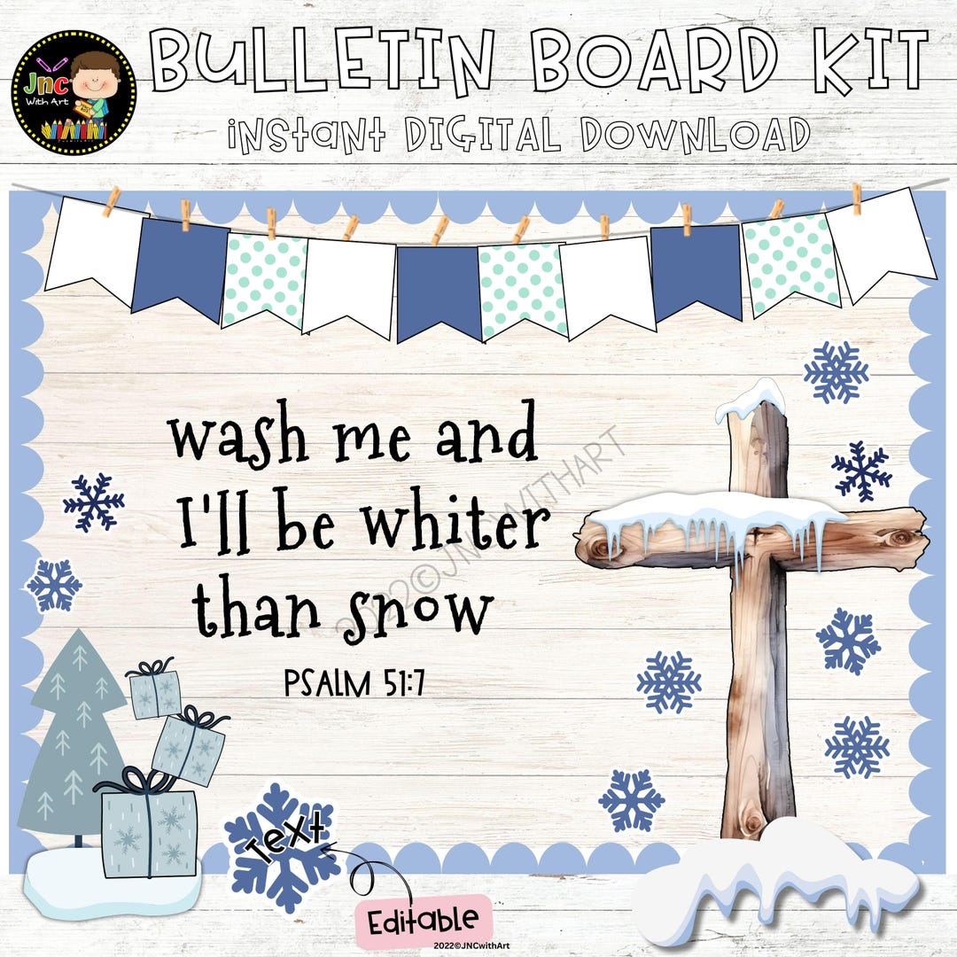Christmas Christian Bulletin Board Bible Verse Winter Church Religious ...
