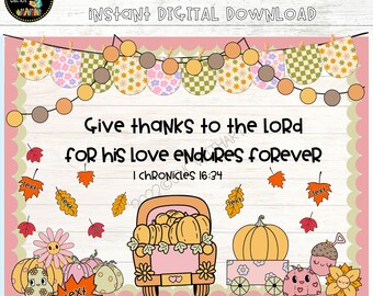 Fall Bulletin Board Christian Bible Verses Classroom Decor - Etsy