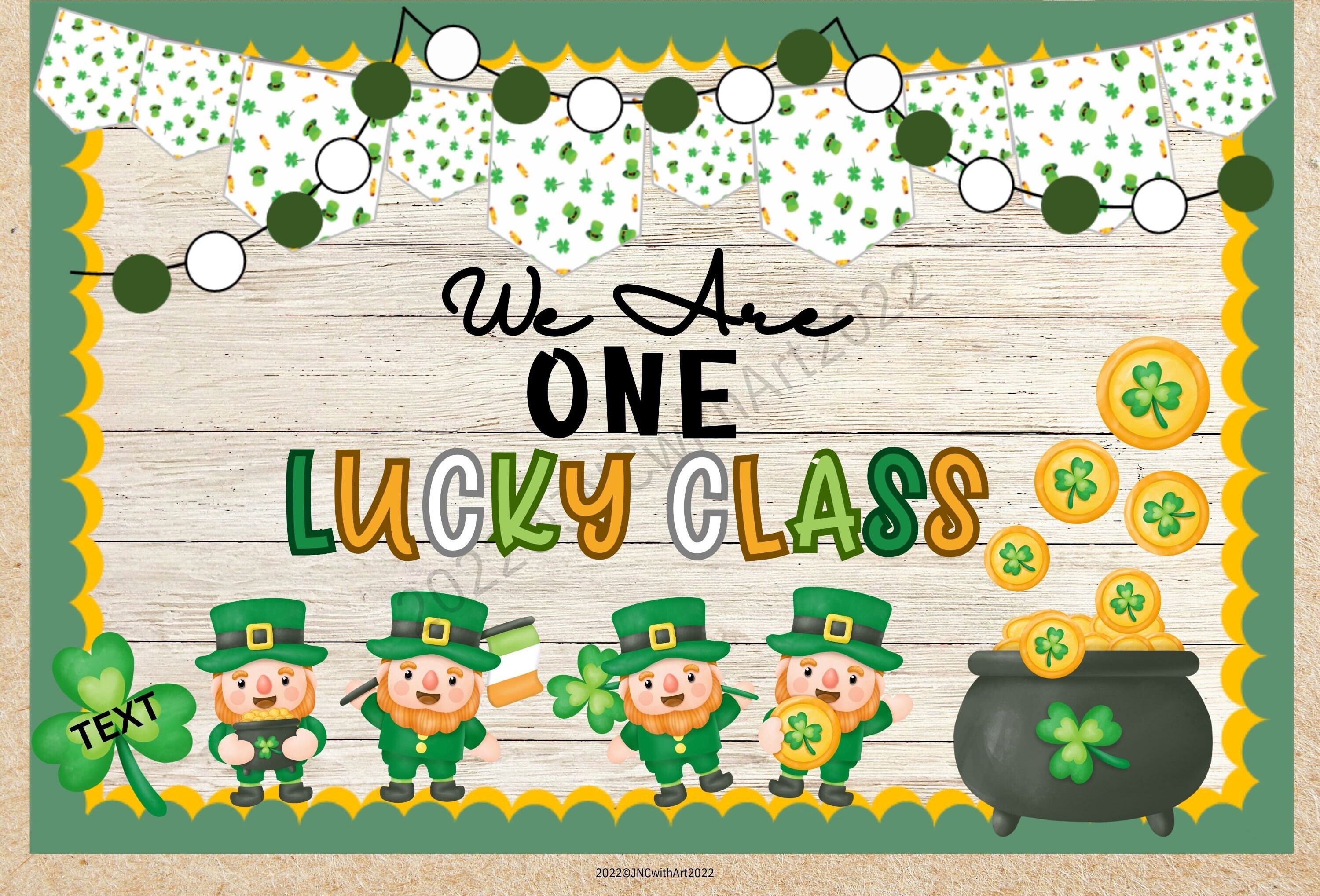 St. Patrick's Day Bulletin Board Kit, Lucky Classroom, Door Decor ...
