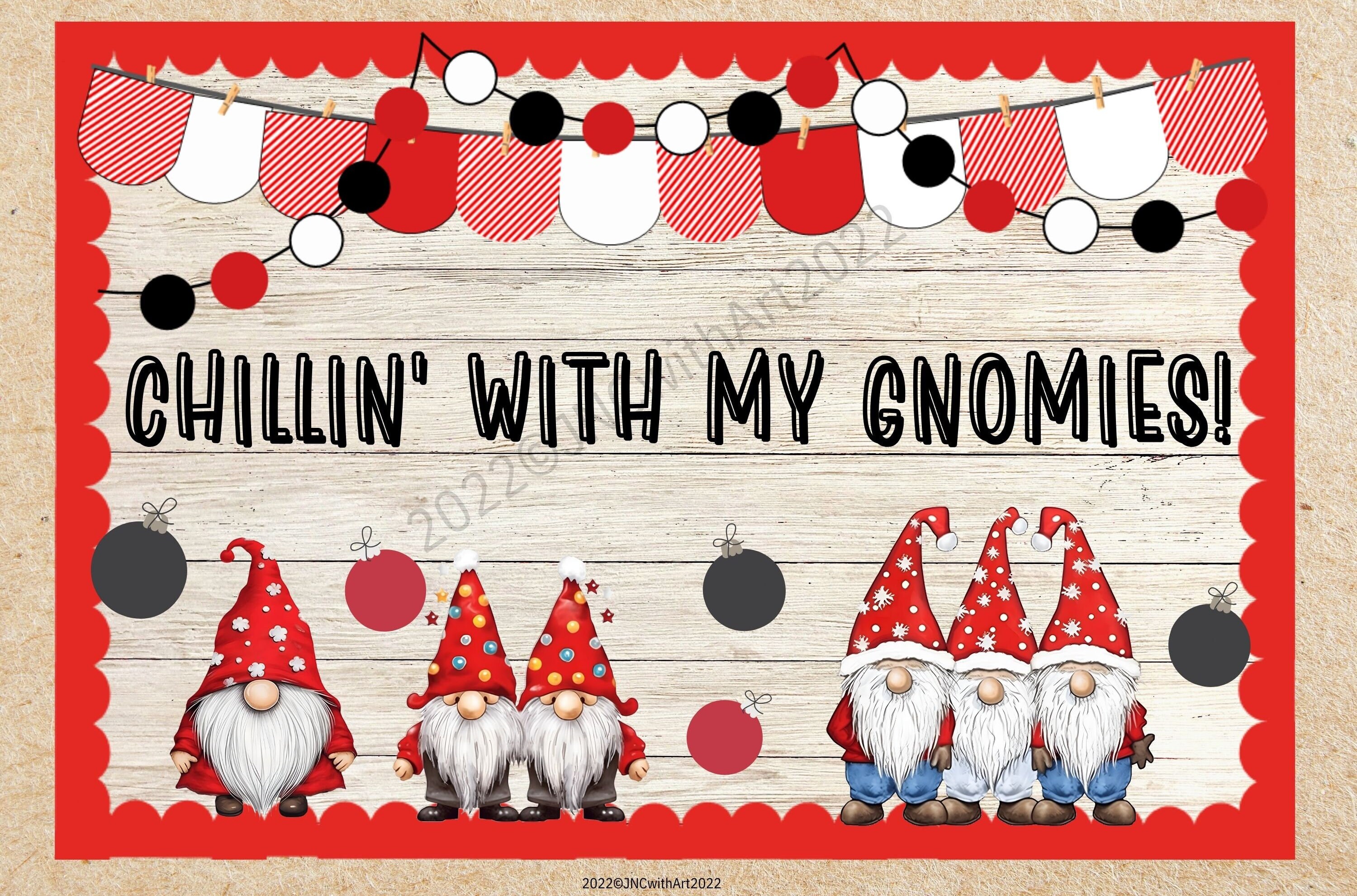Christmas Gnomes Bulletin Board Kit Classroom Door - Etsy