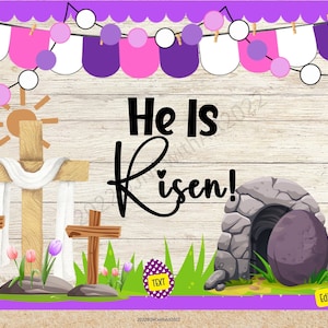 Resurrection Easter Bulletin Board Kit, He is Risen, Classroom Door ...