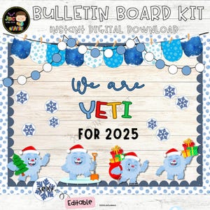 Yeti Winter Bulletin Board Kit January Classroom Door Decor Editable - Etsy
