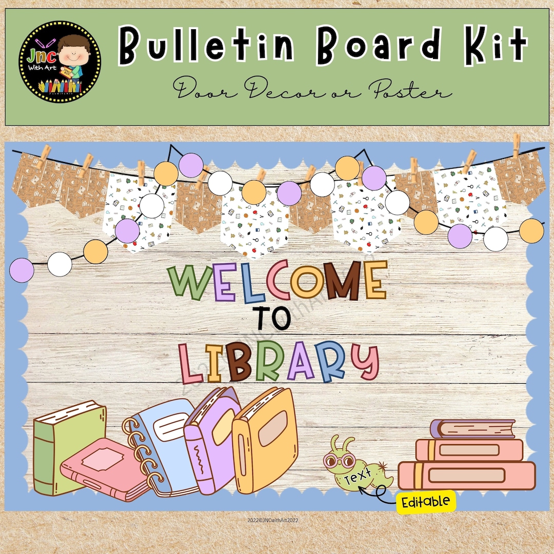 Reading or Library Bulletin Board Kit, Groovy Classroom Door Decoration ...