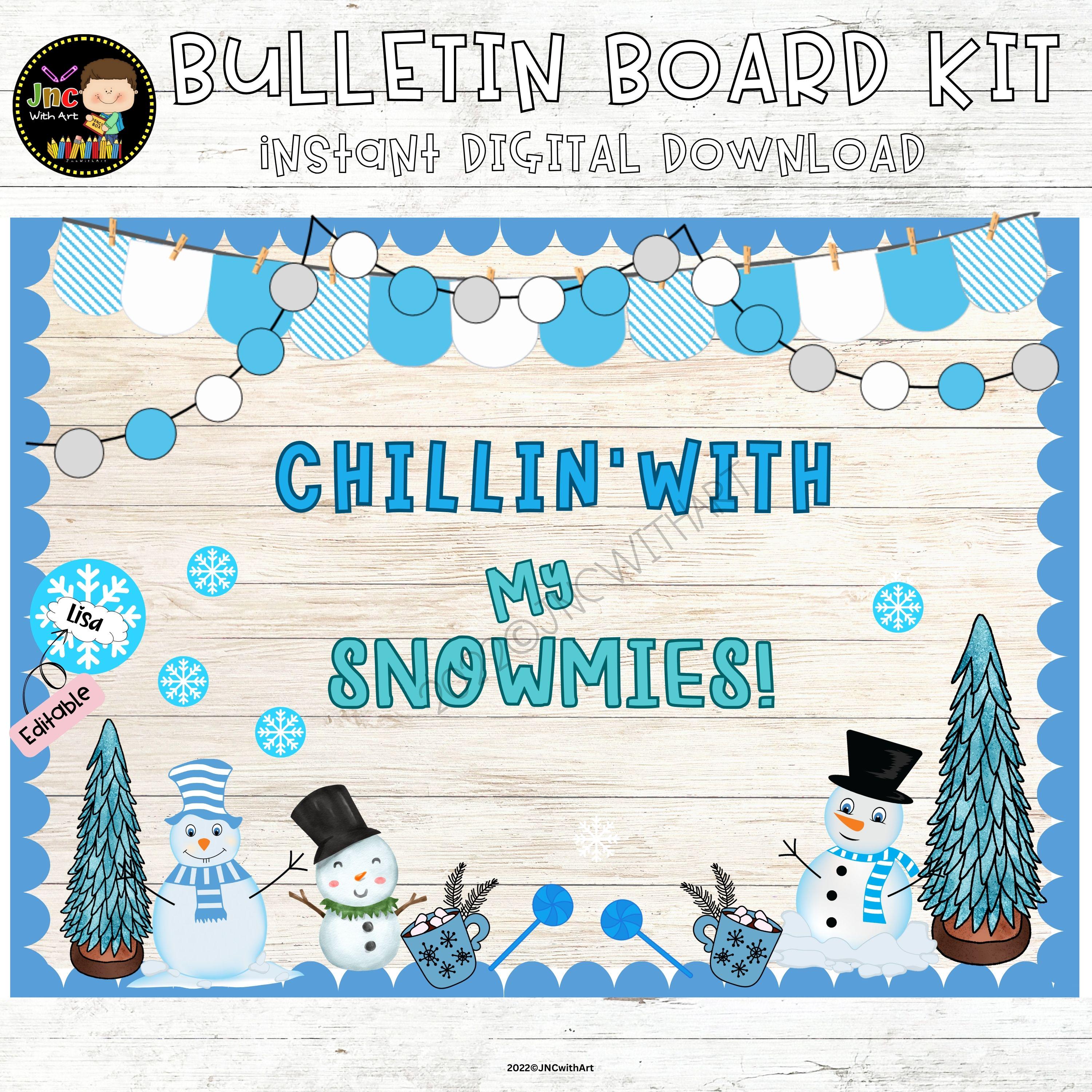 Winter Snowman Bulletin Board Idea Door Decor Printable Decomber ...