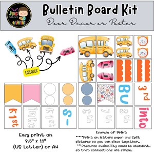 Welcome Back to School Bulletin Board Bustin Into School,door Decor ...