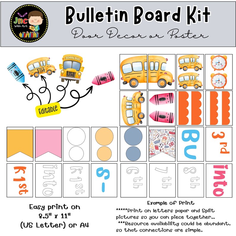 Welcome Back to School Bulletin Board Bustin Into School,door Decor ...