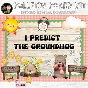 Groundhog Day Bulletin Board Kit Activity February Classroom Decor ...