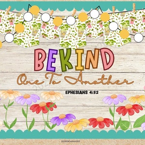 Spring Flowers Bulletin Board Kit, Seeds of Kindness, Door Decor ...