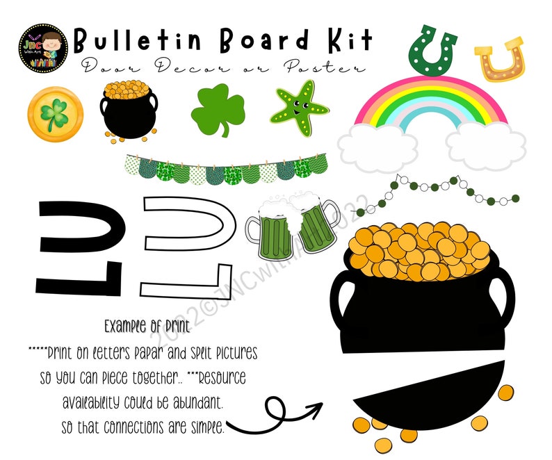 Lucky Charms,st. Patricks Day,march Bulletin Board Kit, Door Decor ...
