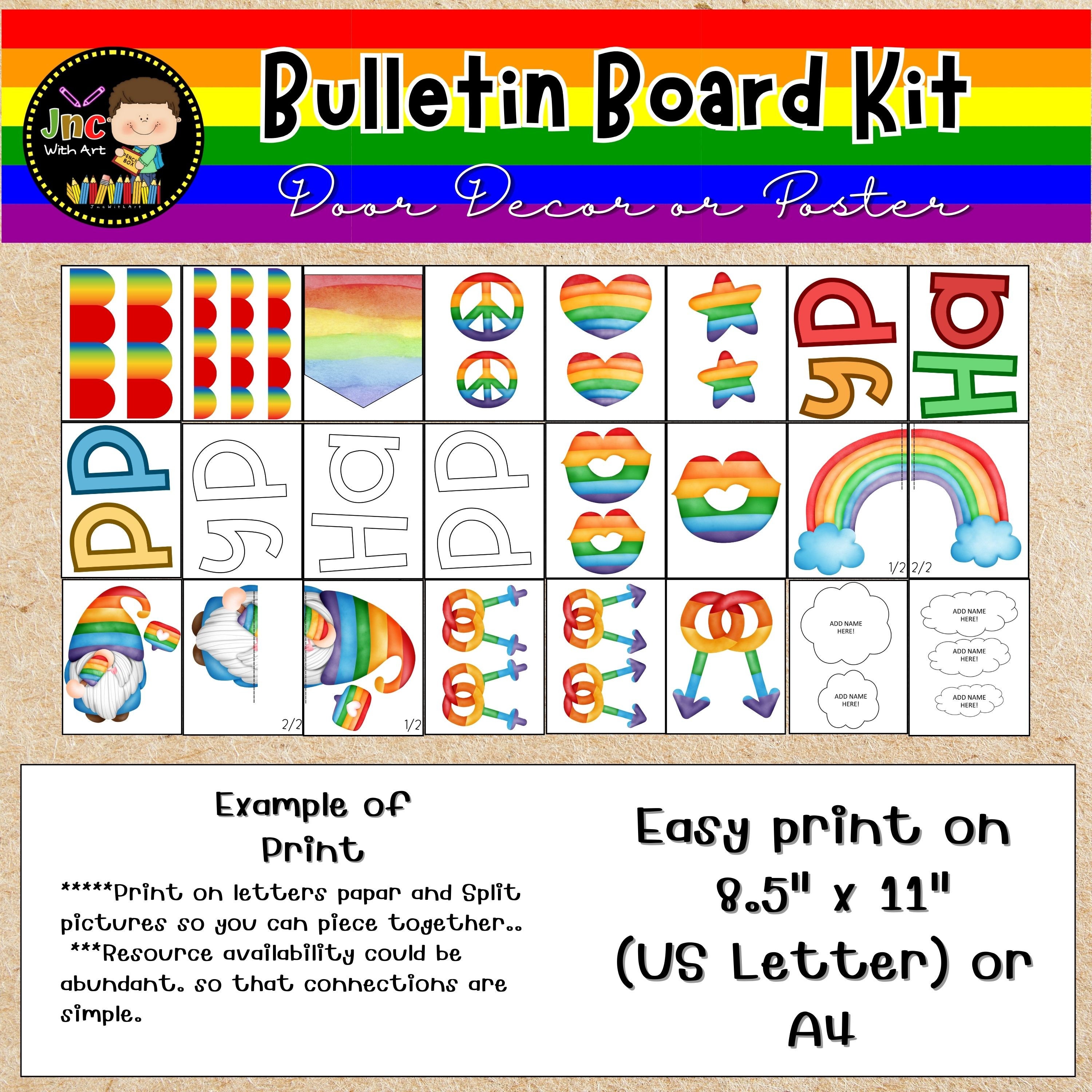 Pride Month Bulletin Board Classroom Display Door Decor Kit Printable ...