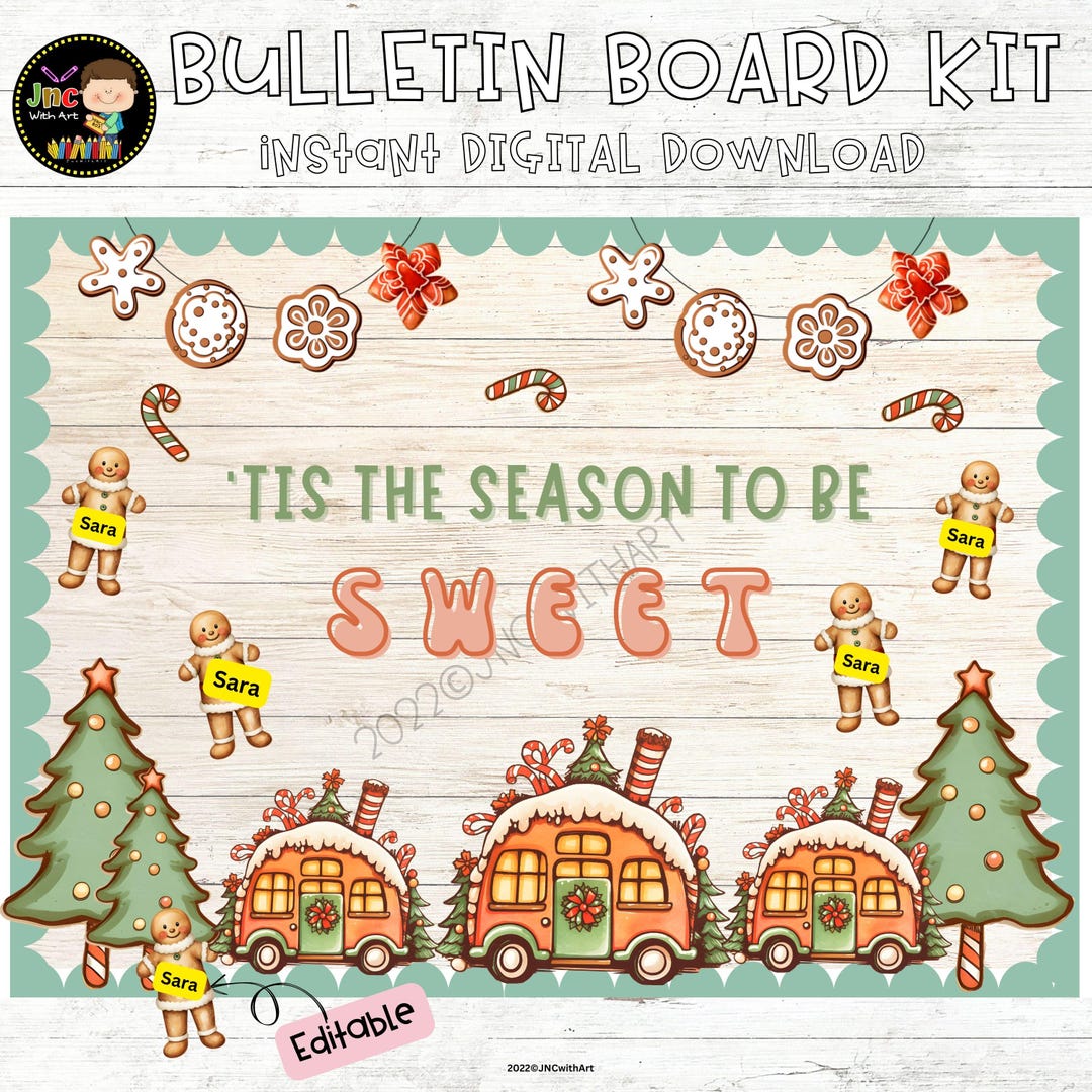 Christmas Bulletin Board for School Winter Door Decor Kit December ...